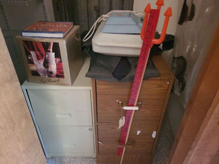 Contents Of Closet, 2 2 Drawer Filing Cabinets, Humidifier, And Meter ...
