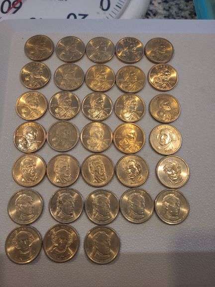 33 Dollar Coins, Sacagawea, George Washington, James Polk, Franklin ...