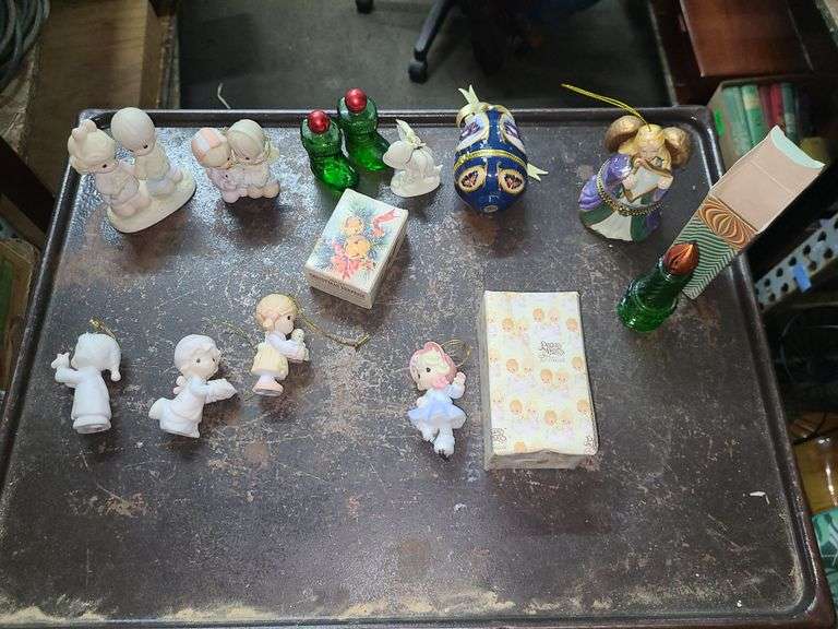 6 Precious Moments Figurines, Snow Baby, Cologne Bottles, And Music ...