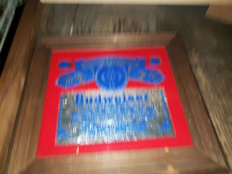 Framed Budweiser Sign - Baer Auctioneers - Realty, LLC