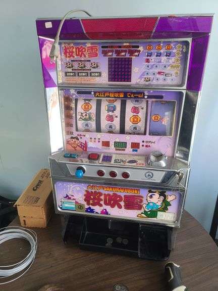 SakuraFubuki Japanese Slot Machine with Tokens and Key, Lights Up ...