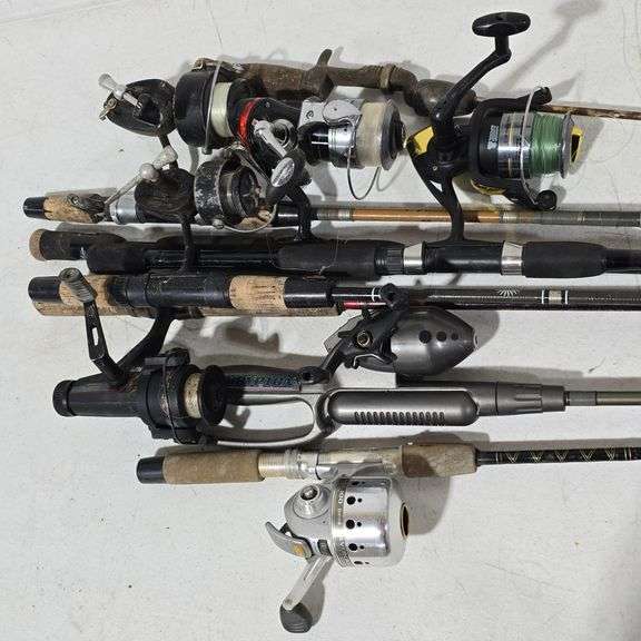 (7) Fishing Reels w/ Rods, AbuGarcia - Black And Gold Auctions