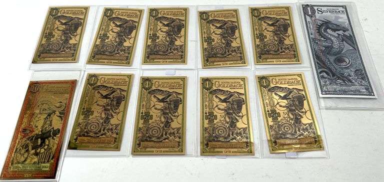(10) Goldback Notes & (1) Silverback Note, Unusual - Black And Gold ...