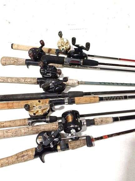 (8) Abu Garcia, Daiwa, and Spidercast Fishing Reels and Rods - Black ...