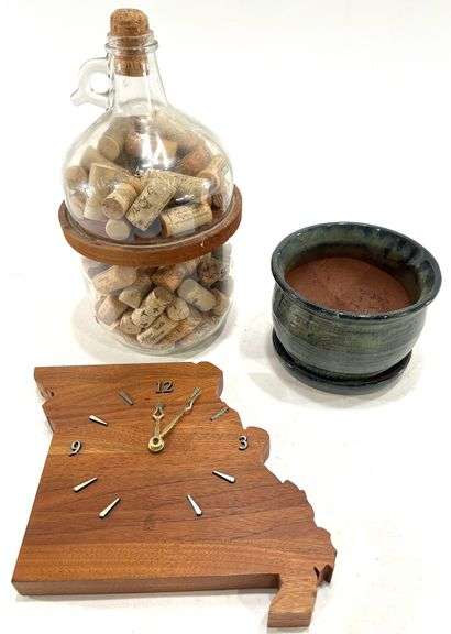 Wooden Missouri State Wall Clock / One Gallon Glass Jug Filled w/ Corks ...
