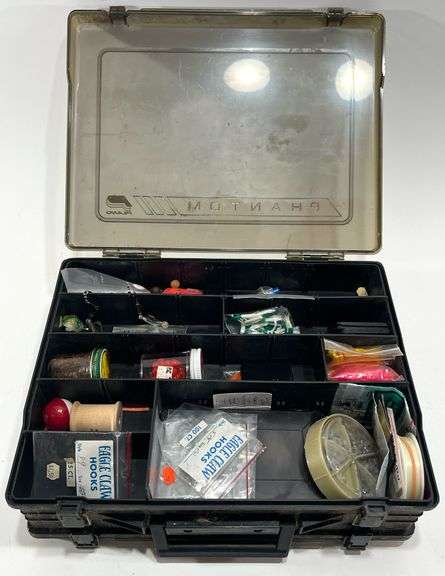 PLANO Phantom Tackle Box w/ Fishing Lures / Hooks / Weights / Line ...