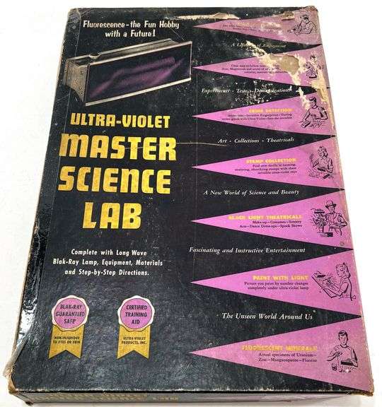 Vintage 1960’s Ultra-Violet Master Science Lab w/ Uranium Rock - Black ...
