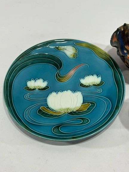 Vintage Baden G.S. Zell Nouveau Majolica Lotus Water Lillies Plate ...