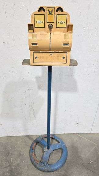 VTG USPS Stamp Vending Machine - Black And Gold Auctions