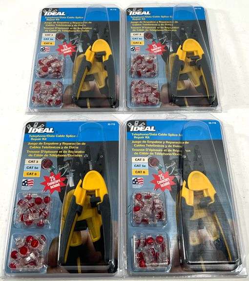 (4) New IDEAL Telephone / Data Cable Splice & Repair Kits - Black And ...