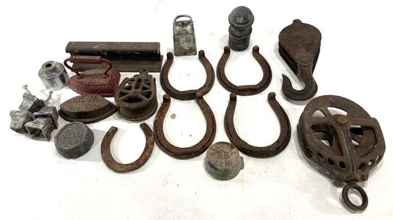 Vintage Tools - Horseshoes / Sad Irons / Galvanized Caps / National ...