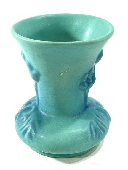 Van Briggle Turquoise Tulip / Floral Embossed Vase - Black And Gold ...