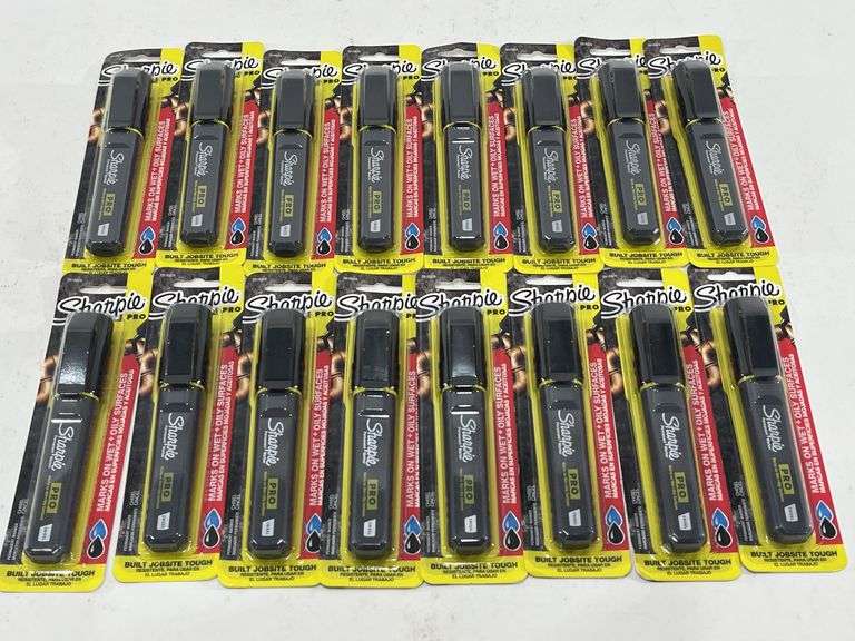 (16) NEW Black Tough Sharpies - Black And Gold Auctions