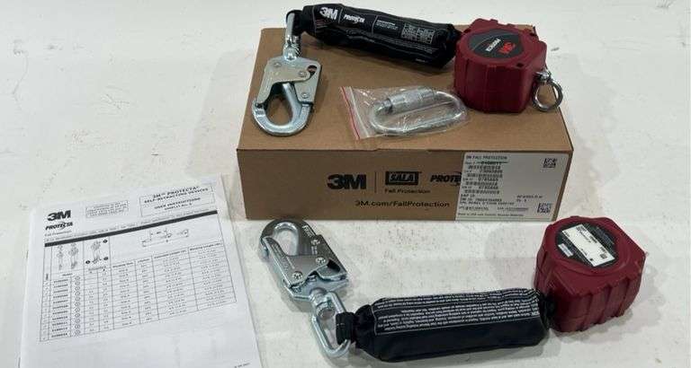 (2) NEW 3M Protecta Self-Retracting Devices - Black And Gold Auctions