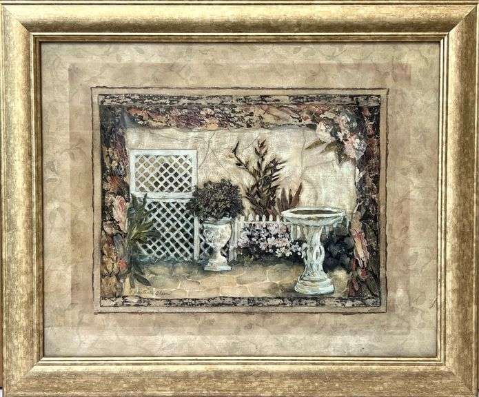 Garden Trellis Print - Black And Gold Auctions