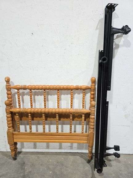 VTG Twin Bed Frame w/ Wheels. - Black And Gold Auctions