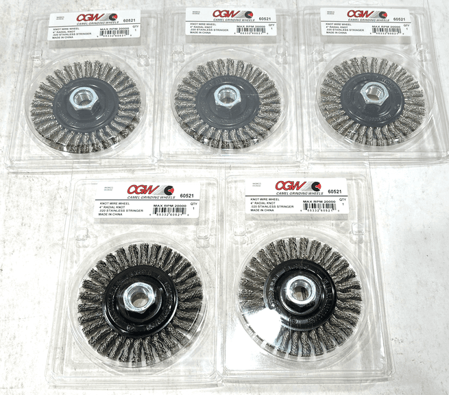 (5) CGW 4” Radial Knot Wire Wheels - Black And Gold Auctions