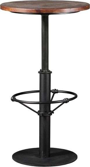 New LOKKHAN 42" Tall Rustic Industrial Bar Table - Black And Gold Auctions