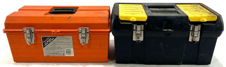 STANLEY & Contico Tuff-Box Tool Boxes w/ Tools - Black And Gold Auctions