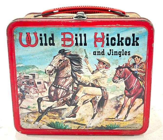 Vintage Wild Bill Hickok And Jingles Metal Lunchbox - Black And Gold ...