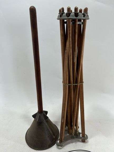 Antique Wooden Clothes Drying Rack / Sieves / Plunger / Kitchen Items ...