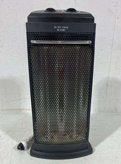 Intertek 1200 W Radiant Tower Heater - Black And Gold Auctions