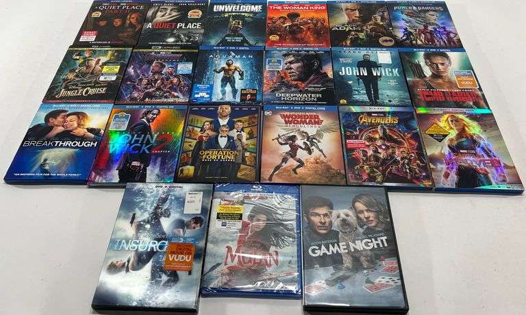 (21) New / Used Blu-Ray - DVD Movies / John Wick / Avengers / Power ...