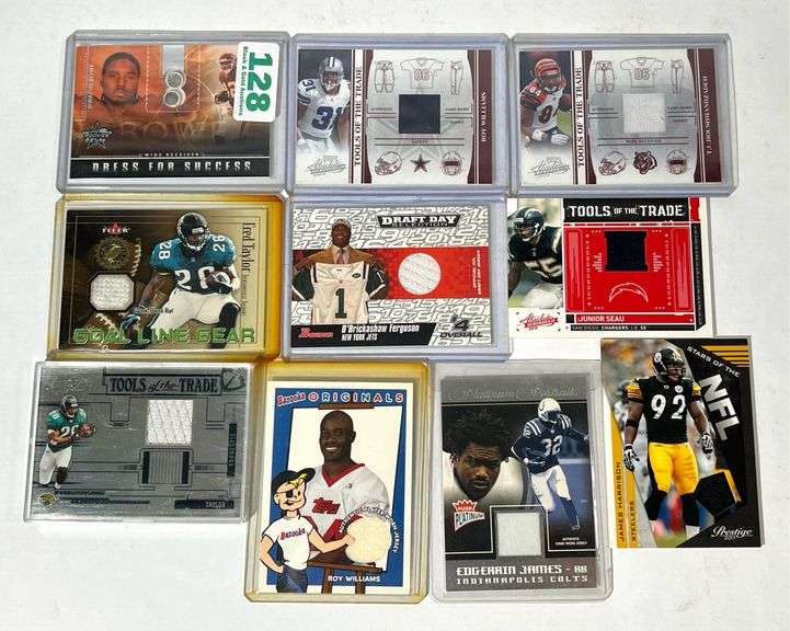 (10) NFL Relic/Swatch Football Cards - Black And Gold Auctions