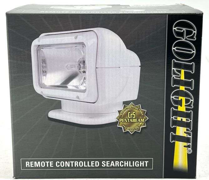 New GOLIGHT 2000 (White) Remote Controlled Searchlight - Black And Gold ...