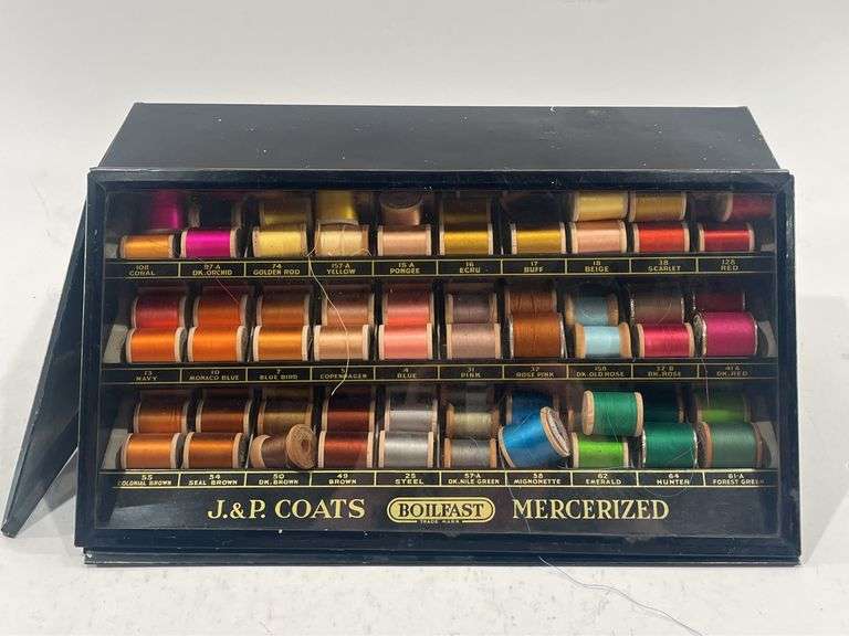 Antique Store Display: J.P. Coats, Full of Thread - Black And Gold Auctions