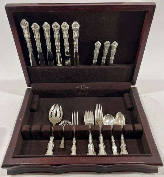 1,638 Grams of Sterling Silver GORHAM Utensils - Black And Gold Auctions