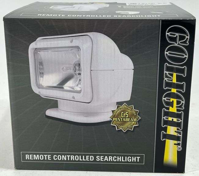 New GOLIGHT 2000 (White) Remote Controlled Searchlight - Black And Gold ...