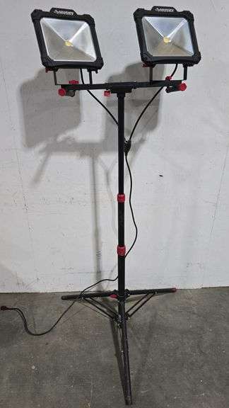 Husky LED Twin-Head Work Light Tower - Black And Gold Auctions