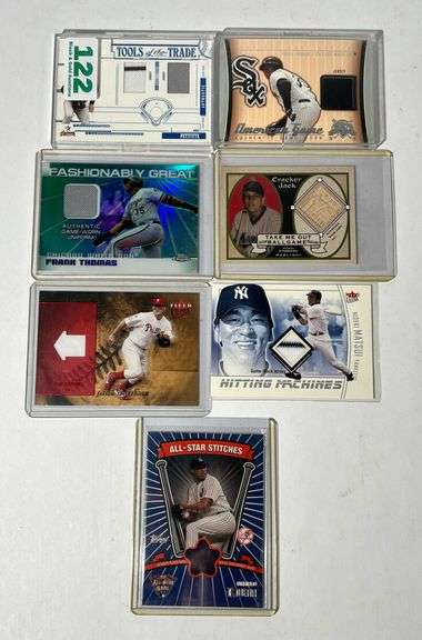 (7) MLB Superstar Relic Swatch Baseball Cards - Black And Gold Auctions