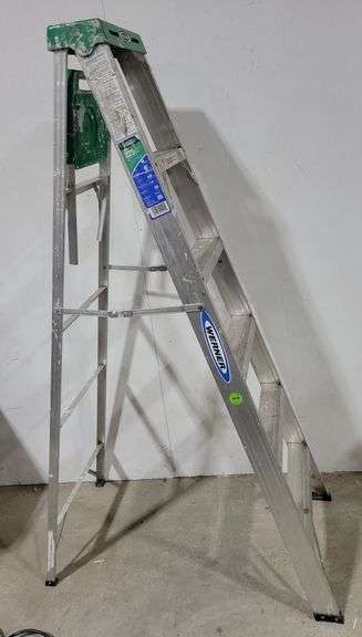 6' A-Frame Werner Aluminum Ladder - Black And Gold Auctions