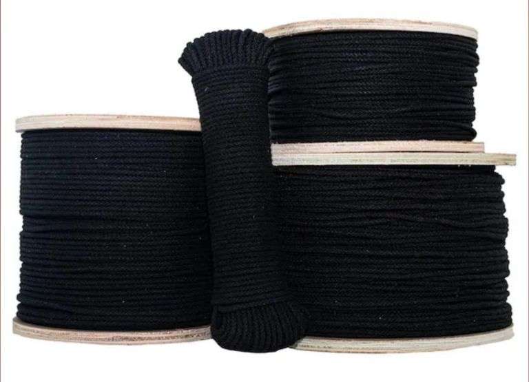 New 1/8” x 8’ x 100’ Braided Nylon Rope Netting - Black And Gold Auctions