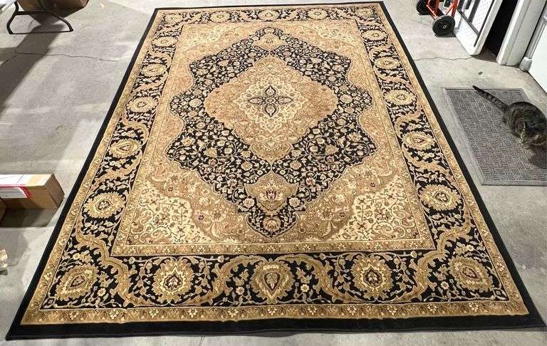 Emily - TRIUMPH 7FT 8” x 10FT 2” Area Rug - Black And Gold Auctions