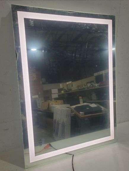 LED 48" X 36" Crystal Sand Mirror - Black And Gold Auctions