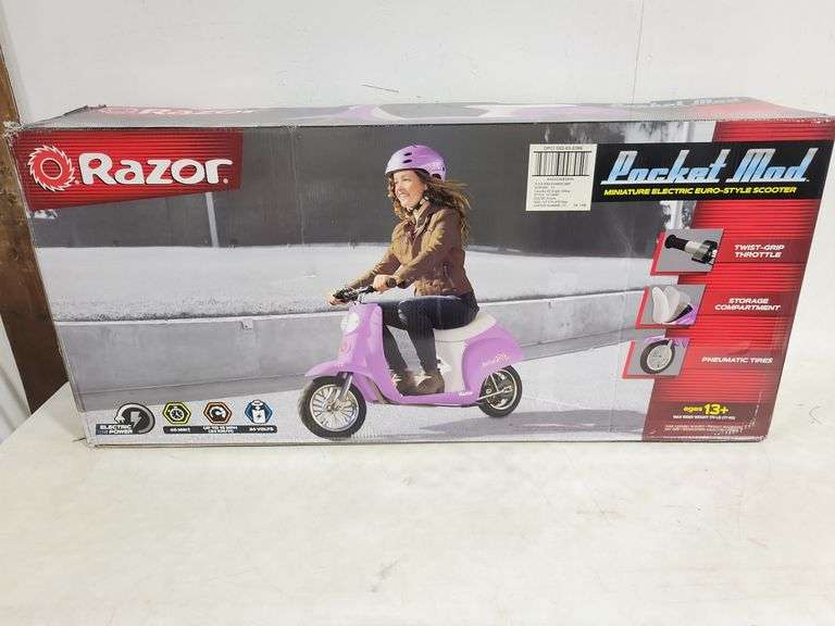 RAZOR Pocket Mod Miniature Electric Euro-Style Scooter - Black And Gold ...