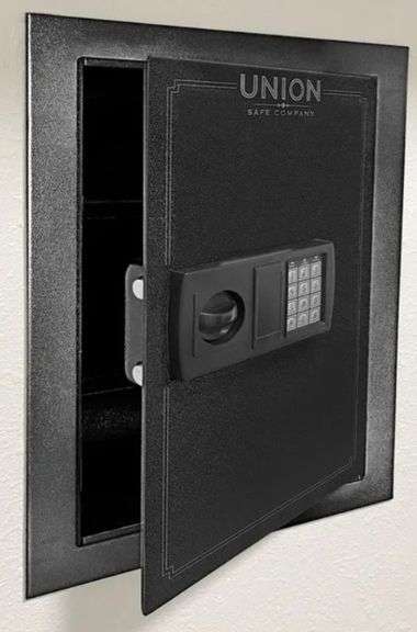 Union Safe Company 0.53 Cu. Ft. Electronic Wall Safe - Black And Gold ...