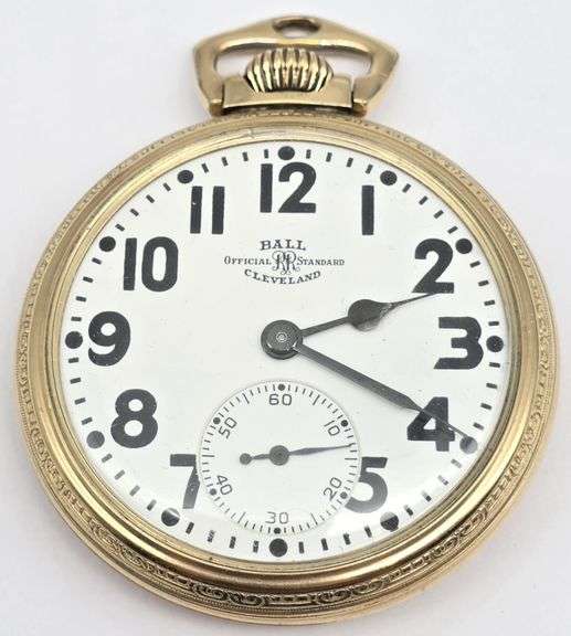 Ball Watch Co Official RR Standard 21 Jewel Pocket Watch - Black And ...