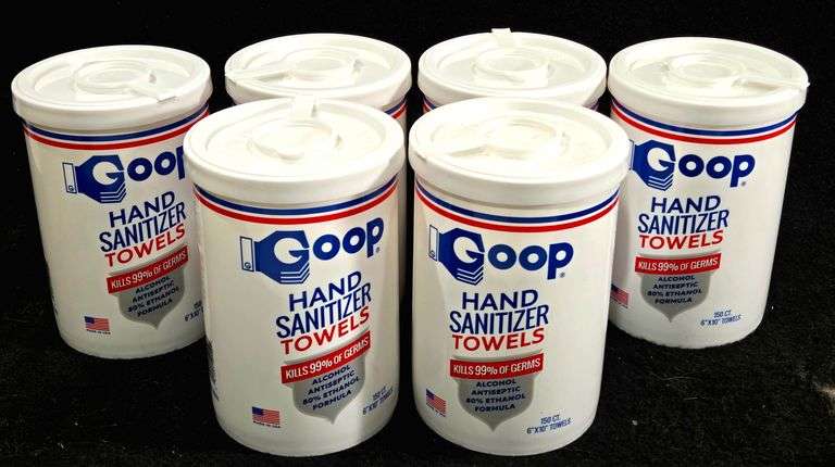 (6) New Goop Hand Sanitizer Towels - 150 ct each - Black And Gold Auctions