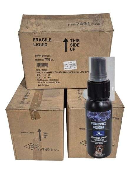 (3) Boxes Of Top Paw "Artic Rush" Cologne Spray For Dogs - Black And ...