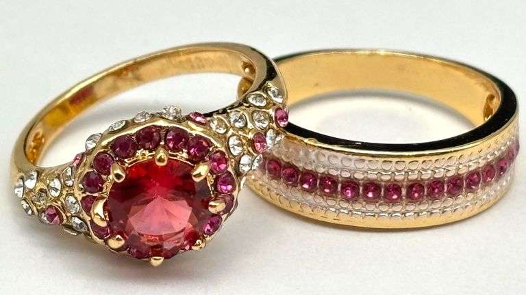 Pink Bling Ring Set, Size 7 - Black And Gold Auctions