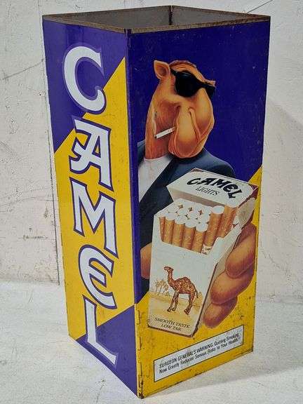 "Joe Cool Camel" Metal Standing Cigarette Ashtray/Sign - Black And Gold ...