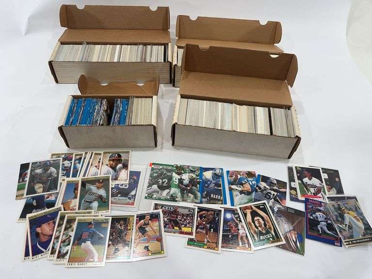 (4) Mixed 1990s Sports Collectible Cards - Black And Gold Auctions