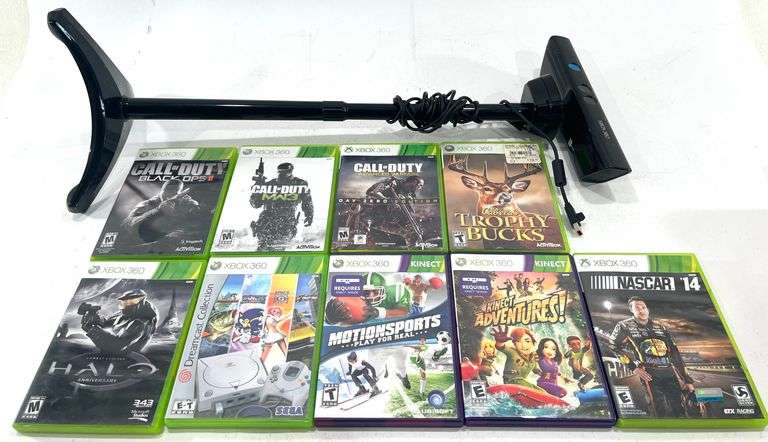 Xbox 360 Games & Kinect w/ Stand (Read Description) - Black And Gold ...