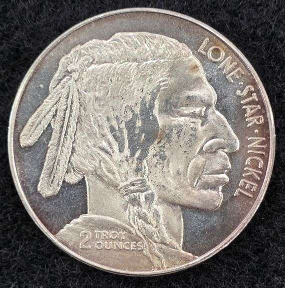 Dallas Specialty Mint Two Troy Ounce Silver Round - Black And Gold Auctions
