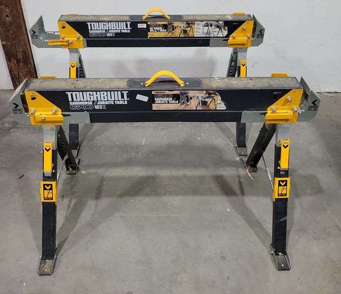 (2) Toughbuilt Saw Horse / Jobsite Table C700 - Black And Gold Auctions