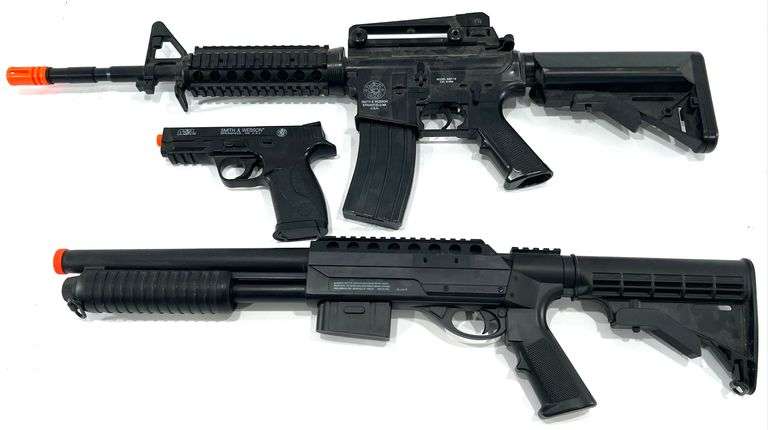 (3) Air-Soft BB Guns - Smith & Wesson / VOODOO - Black And Gold Auctions
